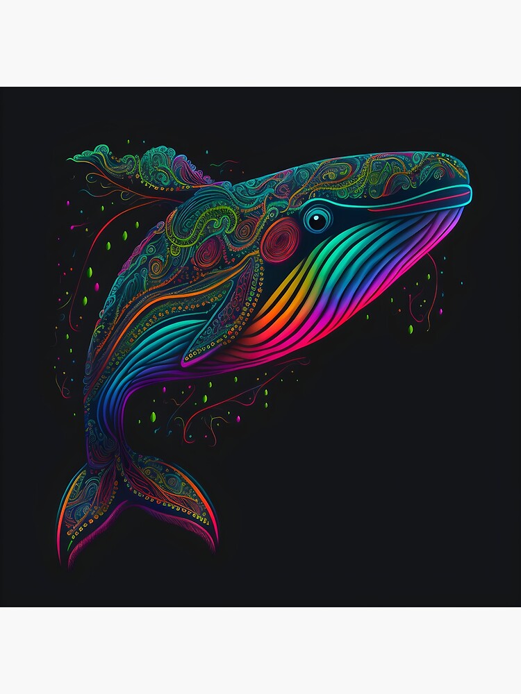 "Psychedelischer Trippy Rainbow Rave Whale" Poster von Iosis-Art ...