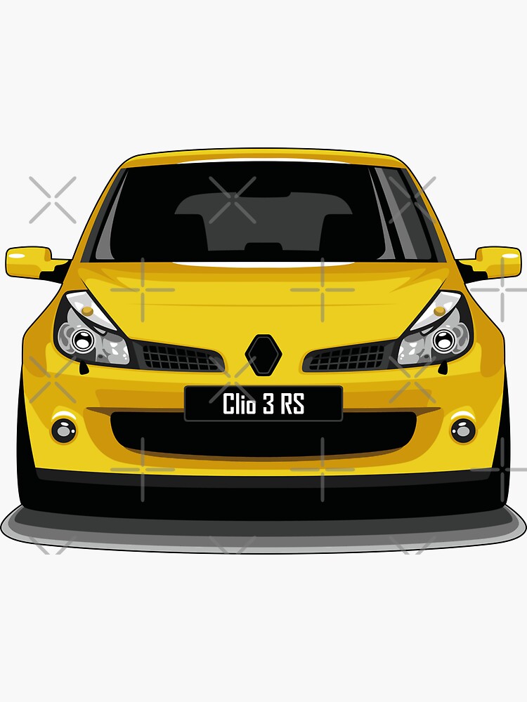 "Clio 3 RS - vector drawing" Sticker by yohannlp | Redbubble