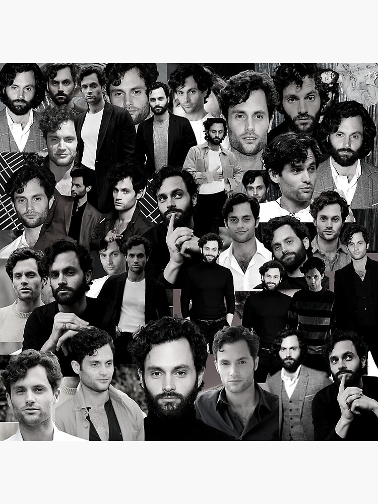 "Penn Badgley American actor Black and White Aesthetic Collage - 2 ...