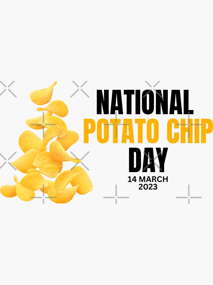"national potato chip day 2023" Sticker for Sale by xkiyal Art | Redbubble