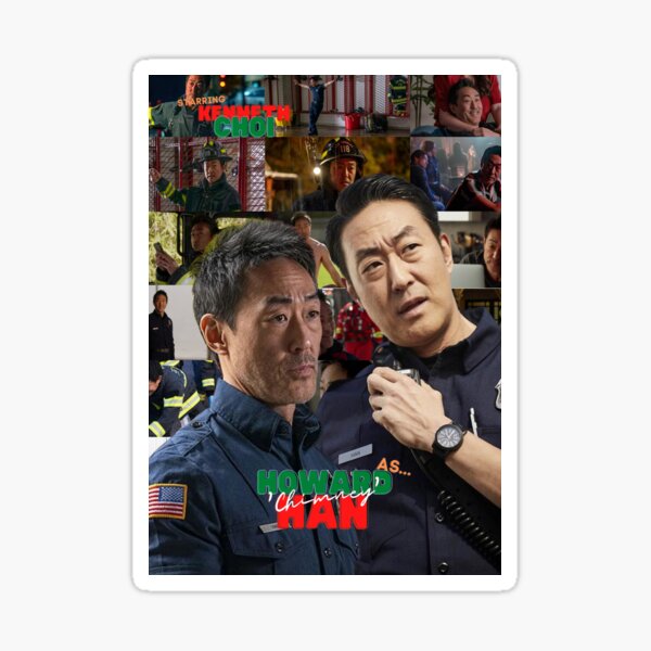 "Howard Howie ' Chimney ' Han | 9-1-1" Sticker for Sale by lilyycoop ...