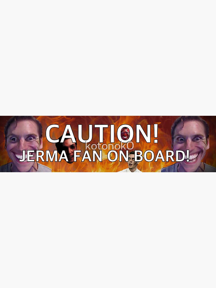 "scary jerma fan on board bumper sticker" Sticker for Sale by kotonok0 | Redbubble