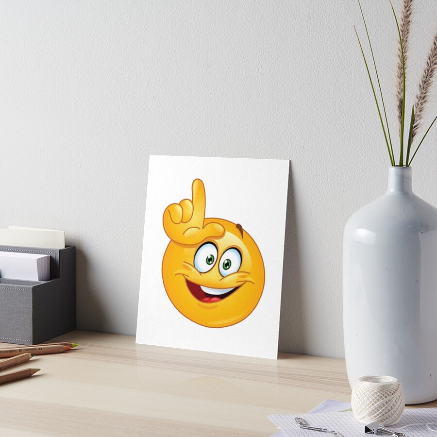 "Loser Emoji Emoticon Laugh L Shaped Hand" Art Board Print for Sale by ...