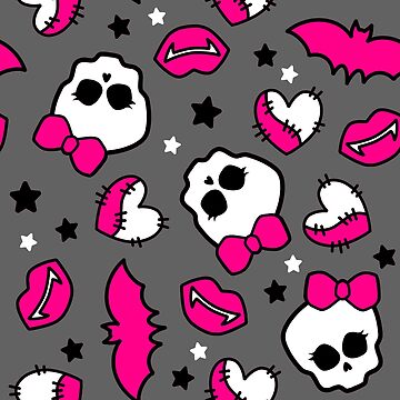 "Monster High Skullette Pattern (gray)" Backpack for Sale by Bella ...