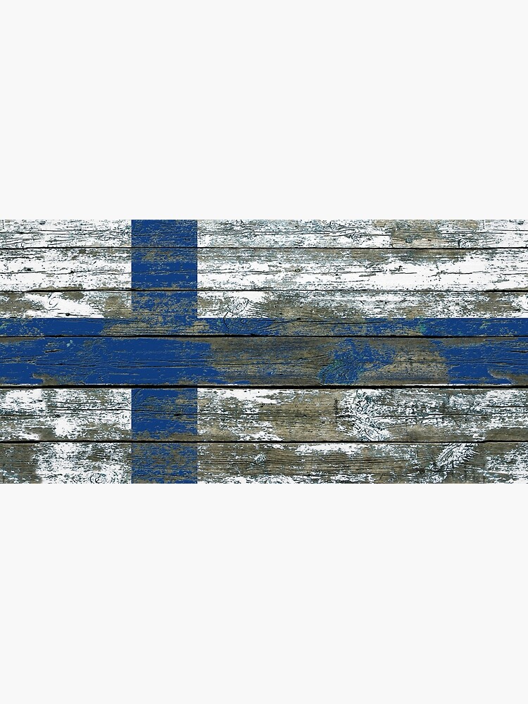 Lámina fotográfica «Bandera de Finlandia en efecto de paneles de madera ...