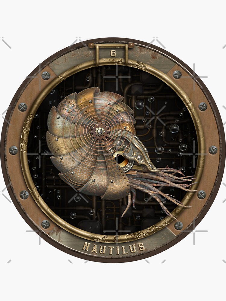 "Steampunk nautilus by Maxine Gadd " Sticker for Sale by Maxine Gadd | Redbubble