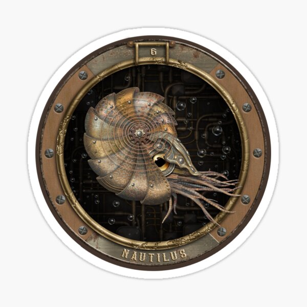 "Steampunk nautilus by Maxine Gadd " Sticker for Sale by Maxine Gadd ...