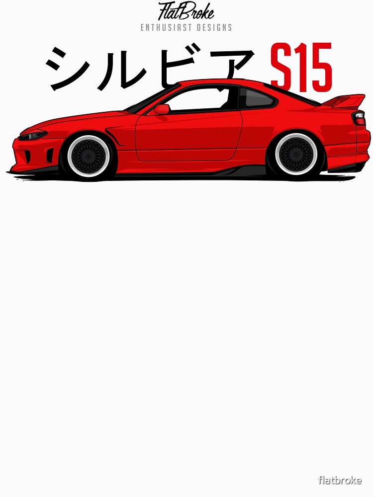 "Nissan Silvia S15 Red - WHT" T-shirt by flatbroke | Redbubble | s15 t ...