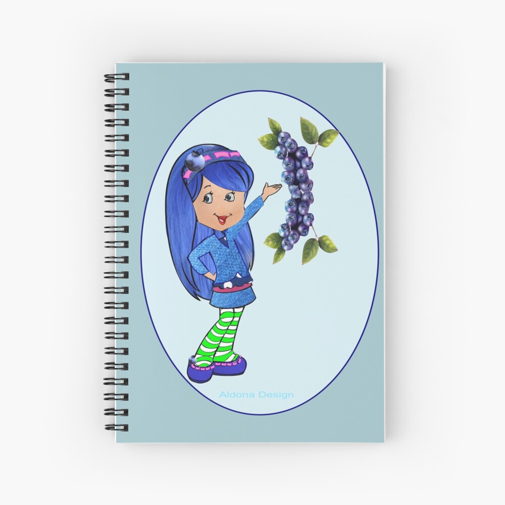 "Blueberry & Blue doodle pattern " Spiral Notebook for Sale by aldona ...