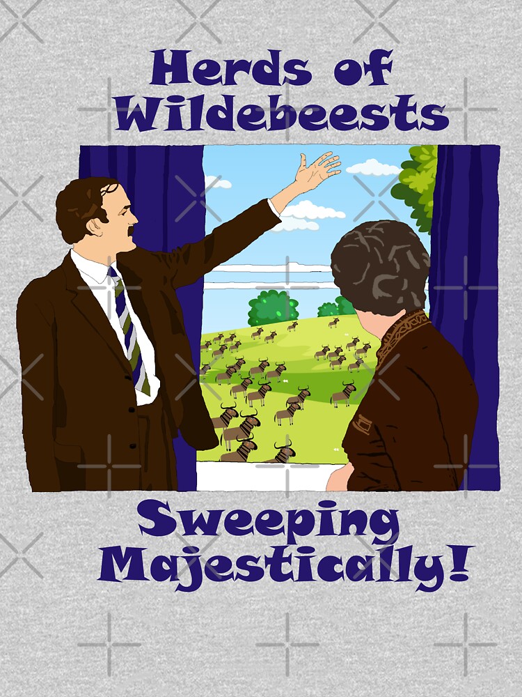 "Fawlty Towers - Herds of Wildebeests sweeping majestically! funny" T ...