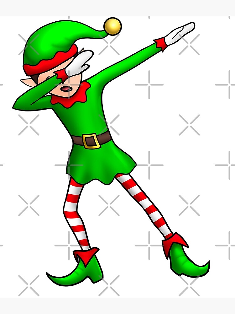 "Dabbing Elf t Shirt-Santa little helper doing the dab" Poster by ...