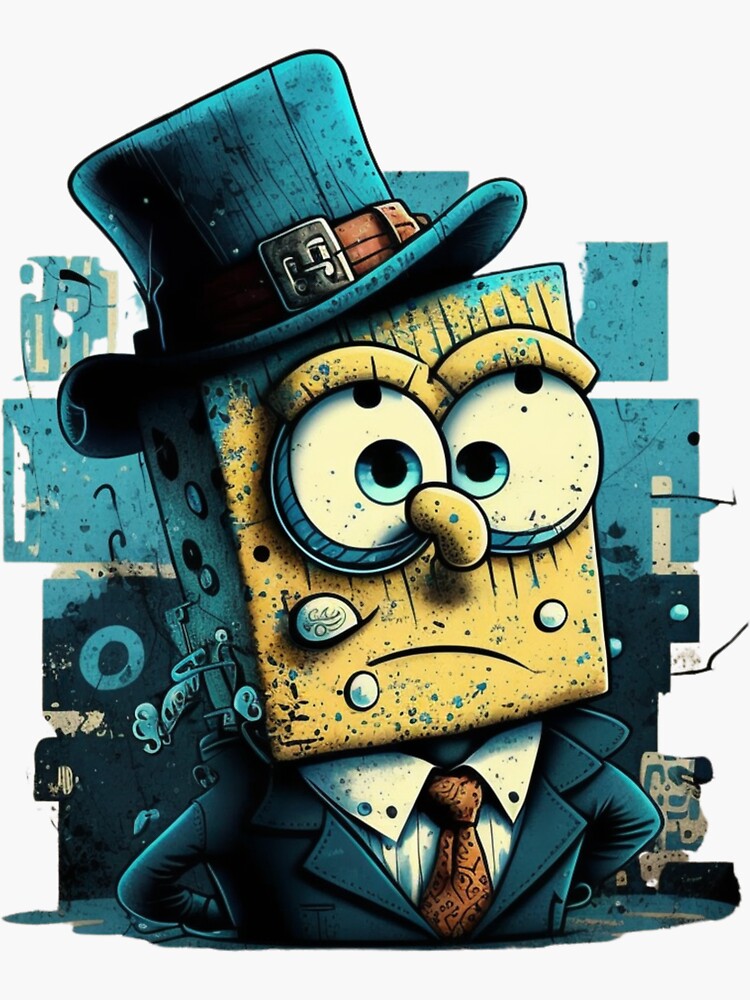 "Spongebob gangster" Sticker for Sale by Sandy Art | Redbubble