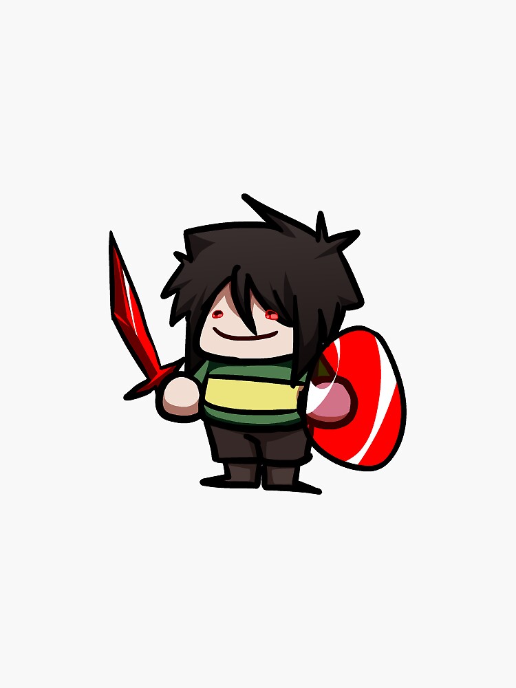 "Chara fight chibi" Sticker for Sale by swimmyvvs | Redbubble