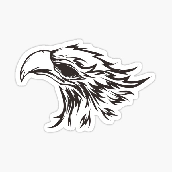 "Stylized head of hawk" Sticker for Sale by nigellas | Redbubble