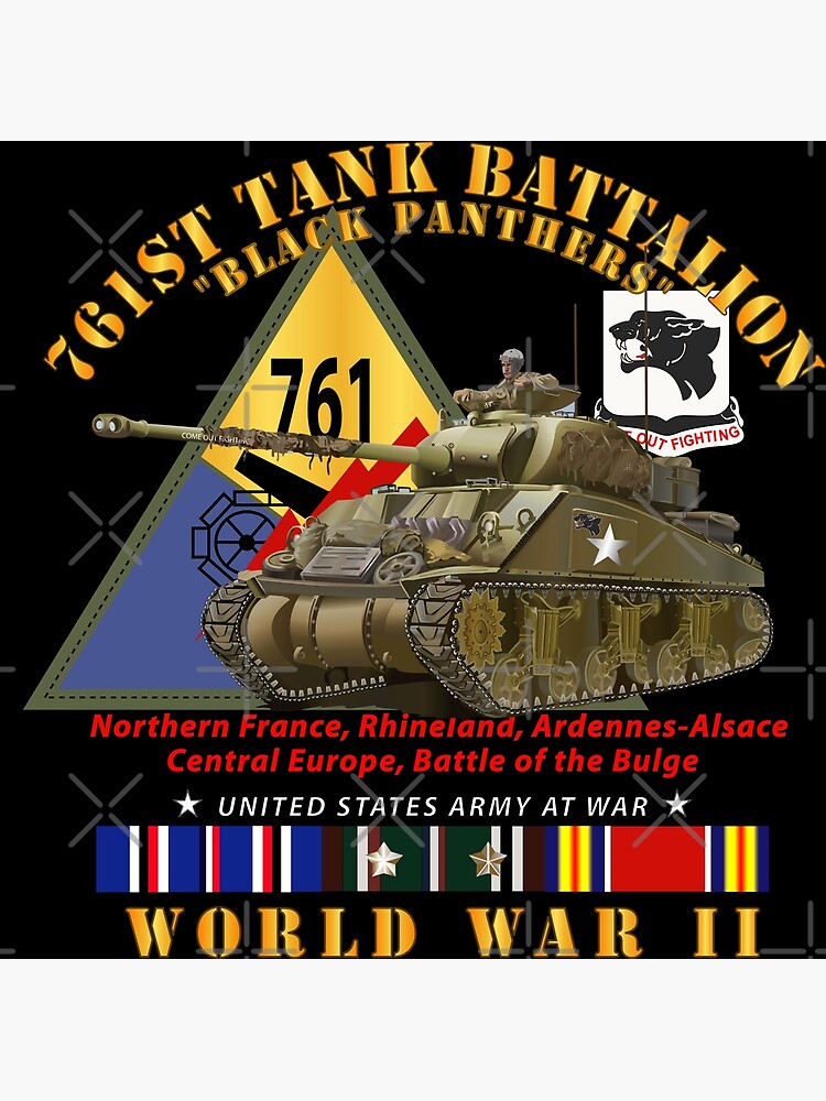 "Army - 761st Tank Battalion - Black Panthers - w Tank w SSI WWII EU ...