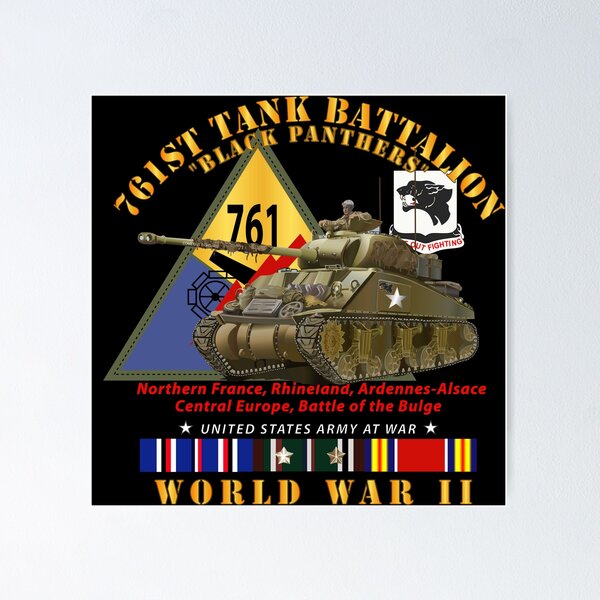 "Army - 761st Tank Battalion - Black Panthers - w Tank w SSI WWII EU ...
