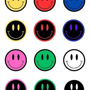 "90s Smiley Face " Sticker for Sale by A-QHenry | Redbubble