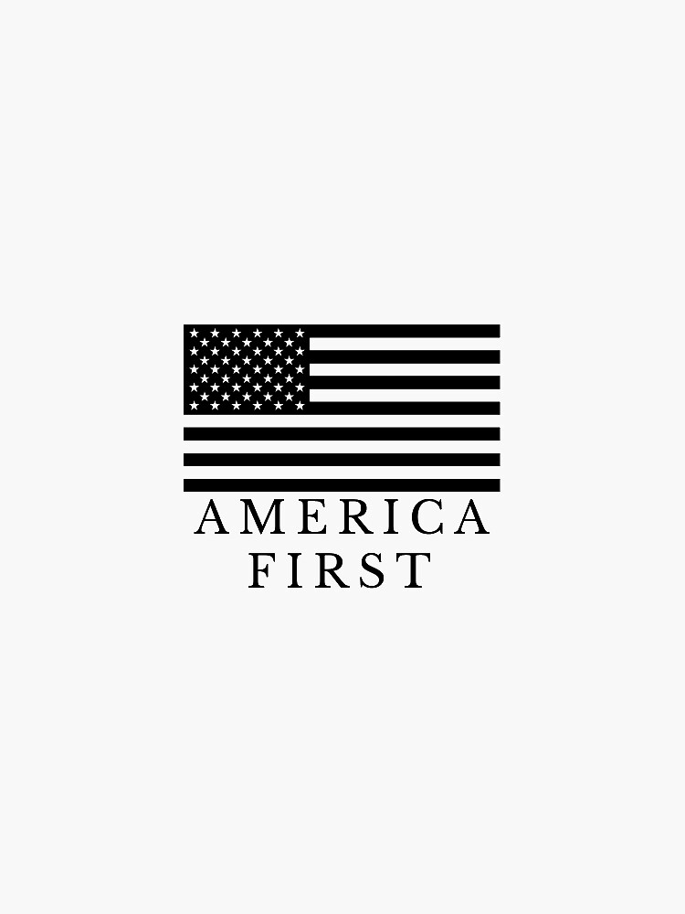 "AMERICA FIRST DECAL STICKER TRANSPARENT BACKGROUND BLACK LETTERING ...