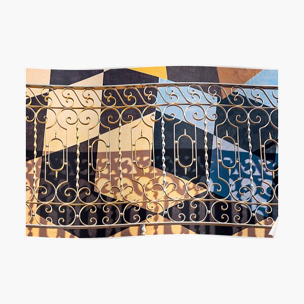 "Superimposed Polychromatic Geometry in Blue and Yellow" Poster for ...