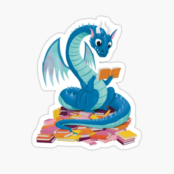 "Dragon Library" Sticker for Sale by Katie Schaefer | Redbubble