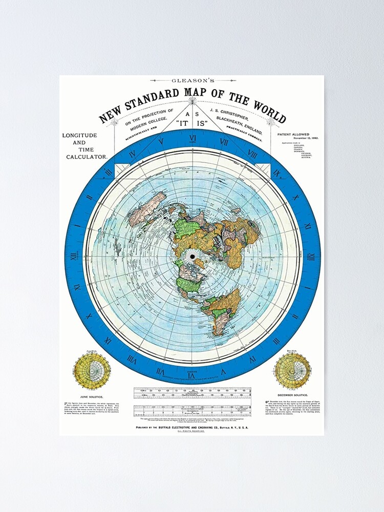 "Alexander Gleason New Standard Map Of The World" Poster for Sale by ...