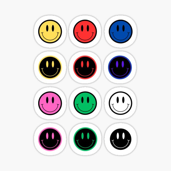 "90s Smiley Face " Sticker for Sale by A-QHenry | Redbubble