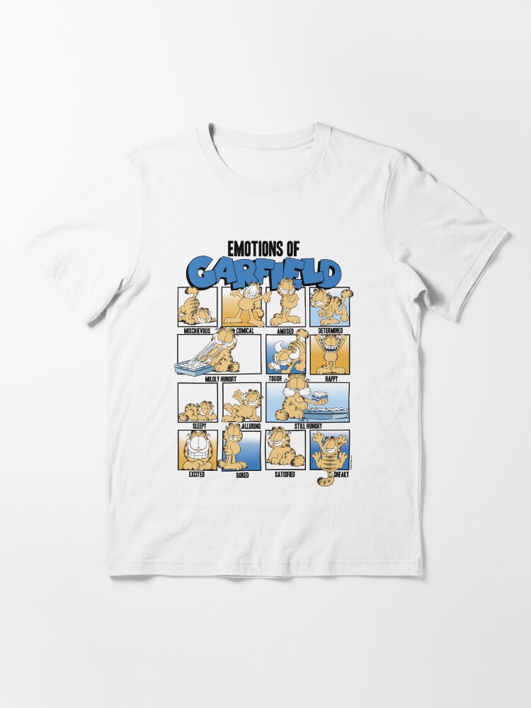 "Garfield Emotions Of Garfield Blue Grid" Essential T-Shirt for Sale by ...