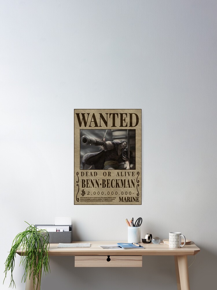 Poster for Sale mit "One Piece Benn Beckman Wanted Shanks vice-captain ...