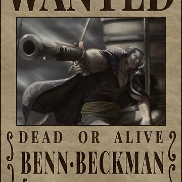 "One Piece Benn Beckman Wanted Shanks vice-captain wanted poster ...