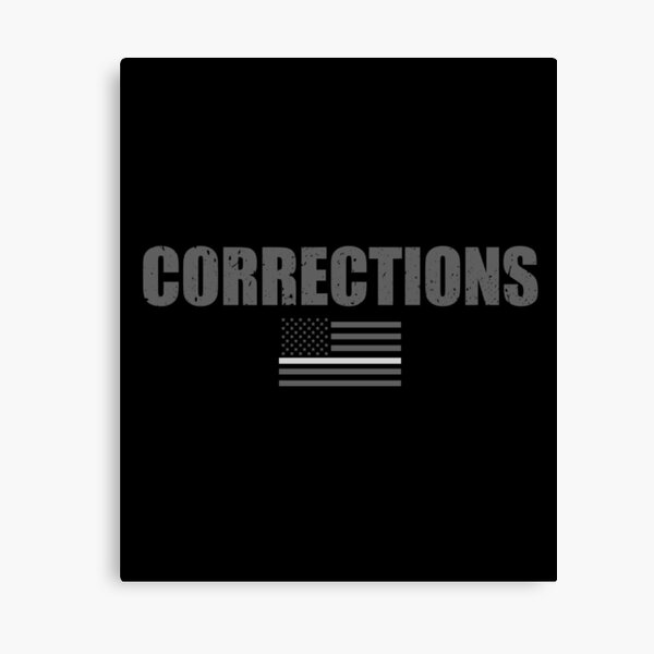 Corrections Officer Thin Silver Line Flag Canvas Print By