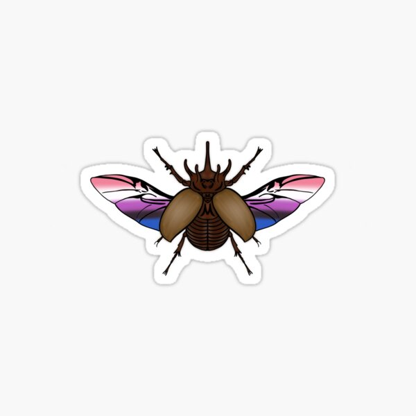 "LGBTQ+ Pride Flag Genderfluid Scarab Beetle" Sticker for Sale by ...