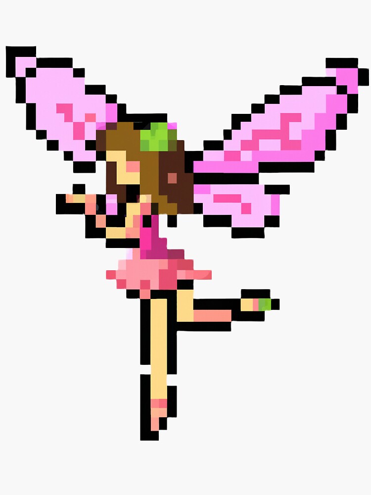 "Pink Fairy Pixel Art" Sticker for Sale by hhhh2425 | Redbubble