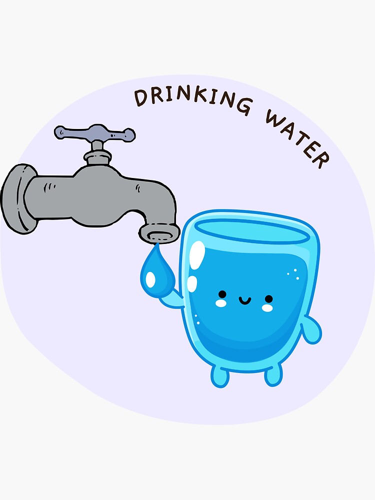 "Cute Drinking Water Label Potable Bottle Tag" Sticker for Sale by ...