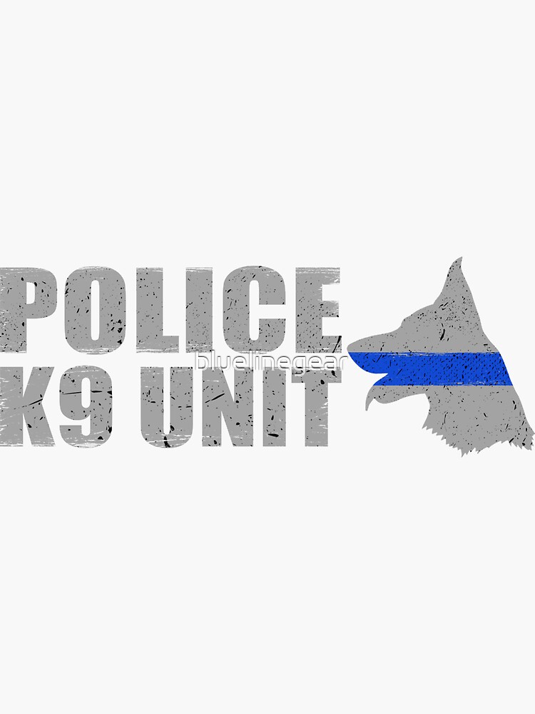 "Police K9 Unit Thin Blue Line" Sticker for Sale by bluelinegear ...