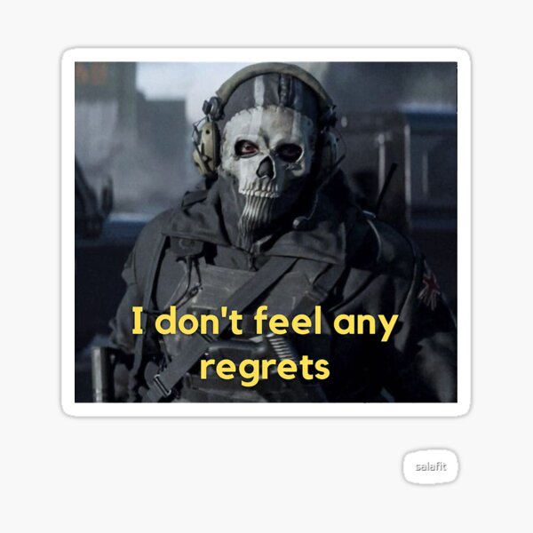 "I don_t feel any regrets " Sticker for Sale by SelenaLucasta | Redbubble