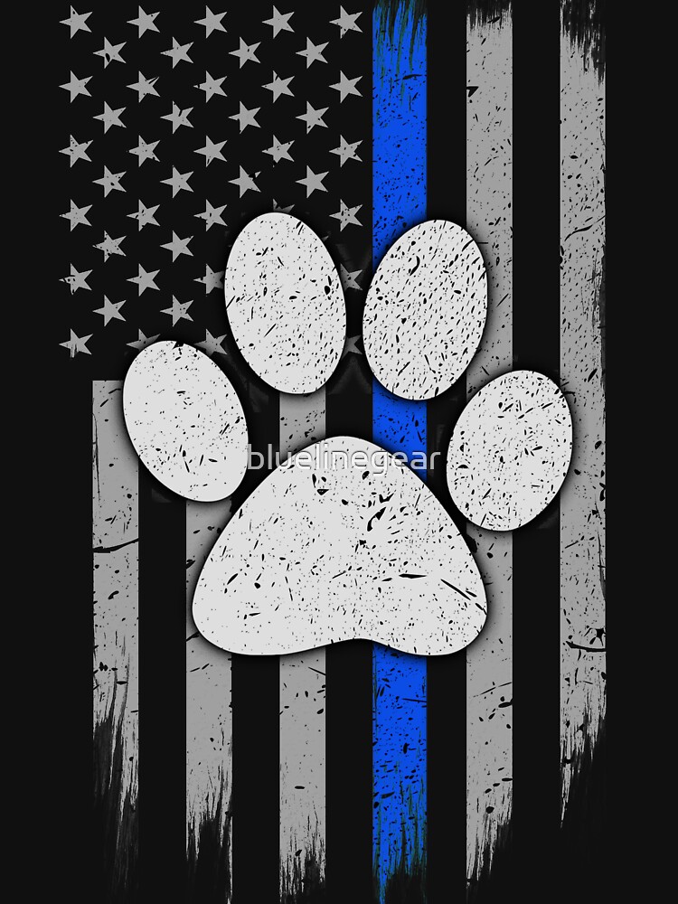 "Thin Blue Line American Flag K9 Paw" T-shirt for Sale by bluelinegear ...