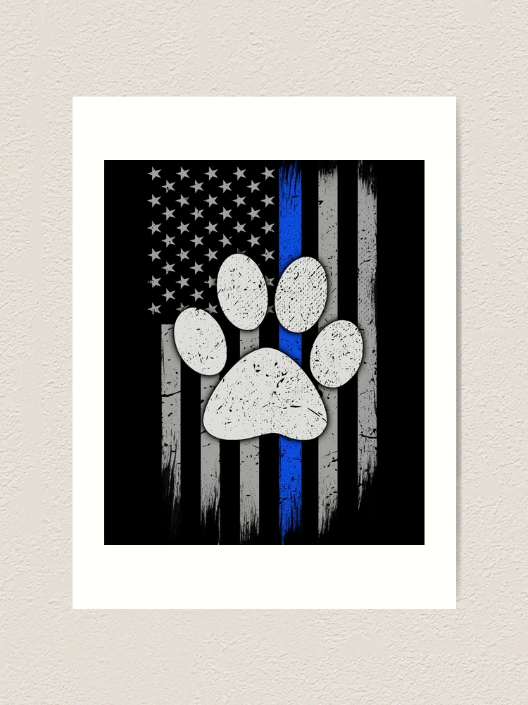 Thin Blue Line American Flag K9 Paw Thin Blue Line American Flag K9 Paw