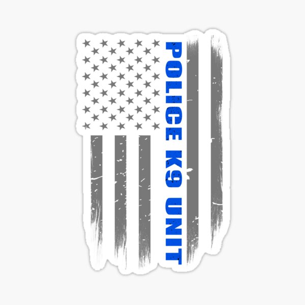 "Police K9 Unit Thin Blue Line Flag" Sticker for Sale by bluelinegear ...