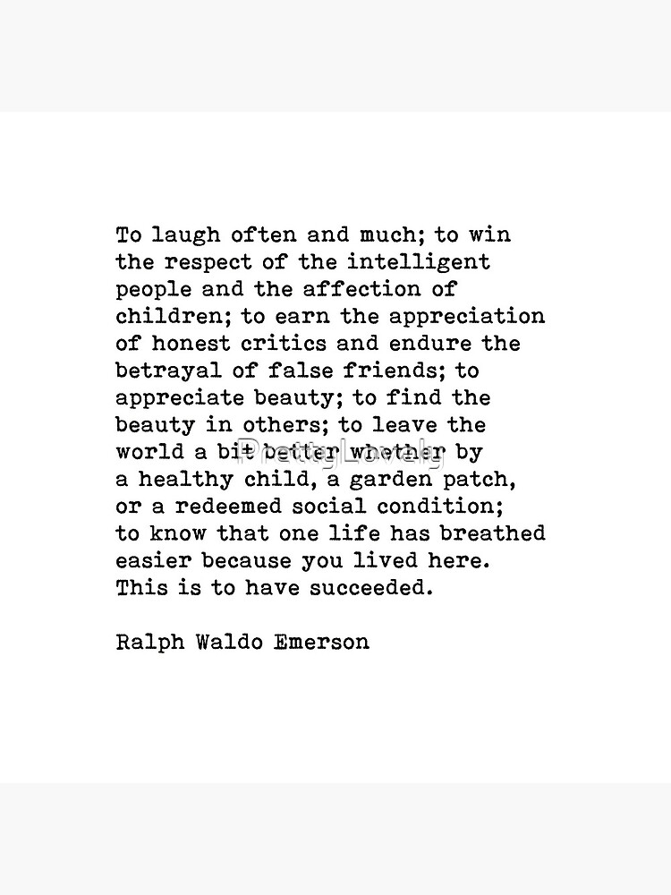 "To Laugh Often And Much, Success, Ralph Waldo Emerson Quote" Acrylic ...