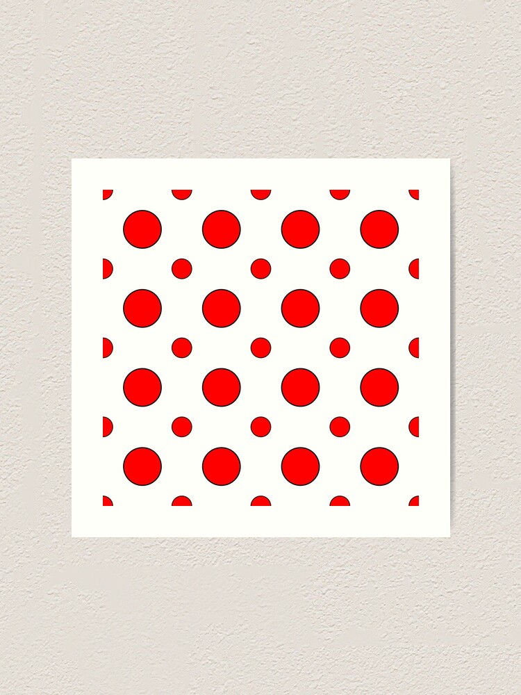"Red Dots on White " Art Print by rupertrussell | Redbubble