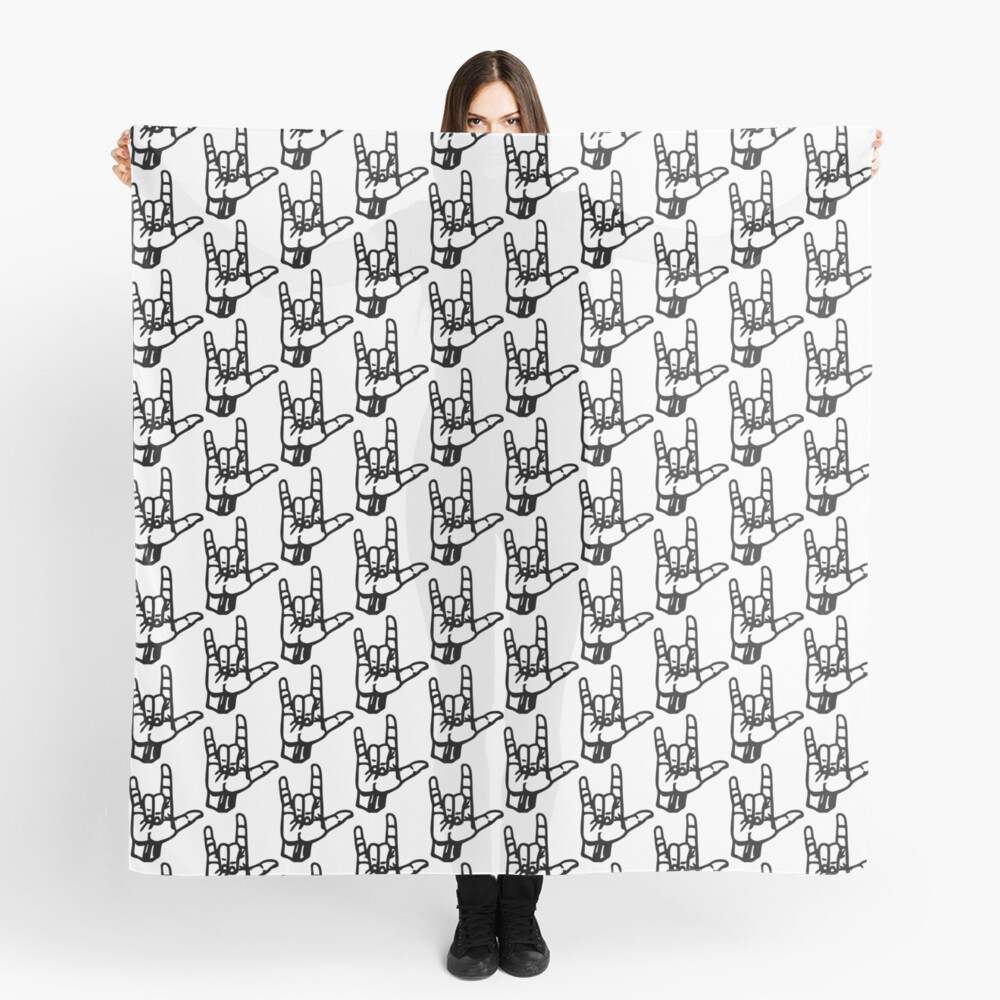 "I love you - ASL/BSL" Scarf by sandraklasson | Redbubble