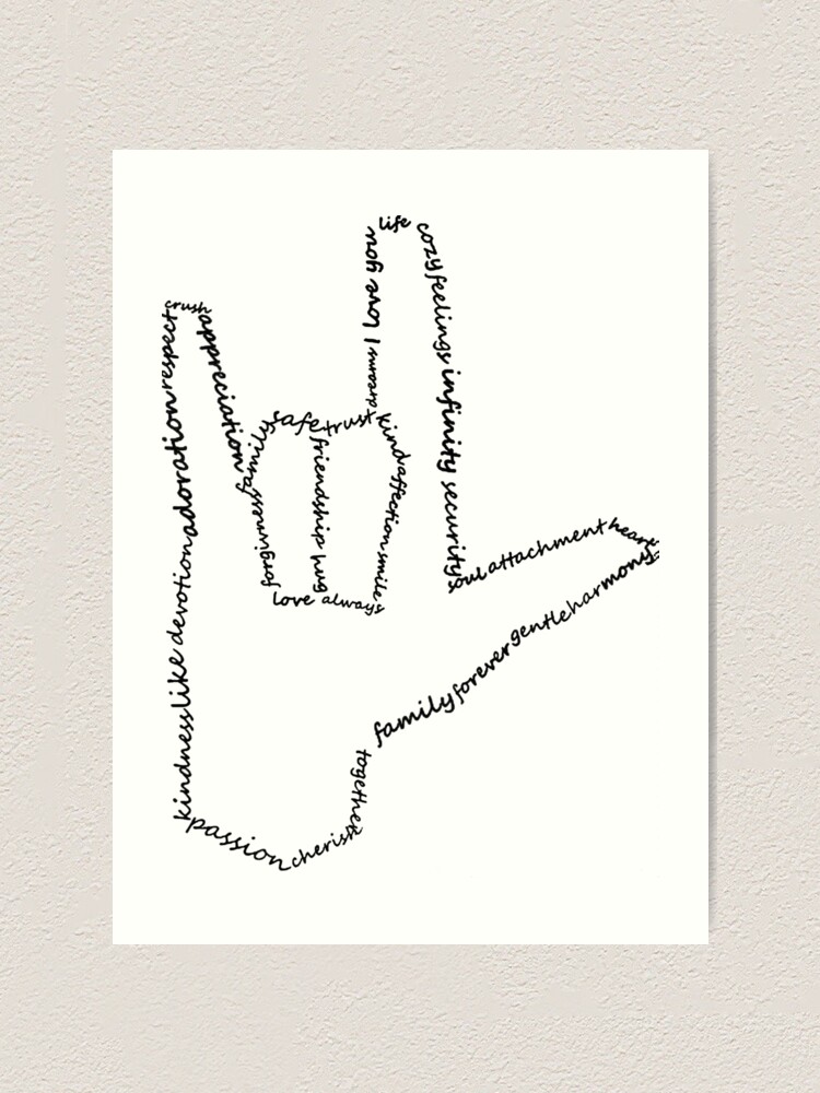 Digital Prints Art & Collectibles Wall Art Asl Alphabet Letter X Line ...