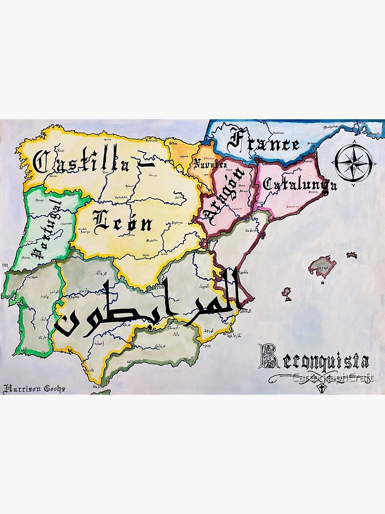 "Map of the Spanish Reconquista" Photographic Print for Sale by ...