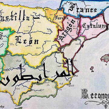 "Map of the Spanish Reconquista" Photographic Print for Sale by ...