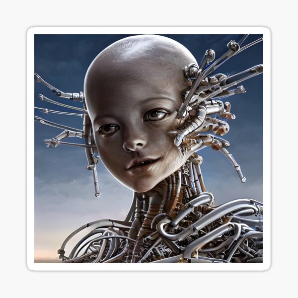 "Cyber/Bio-mechanical girl" Sticker for Sale by Jwsto | Redbubble
