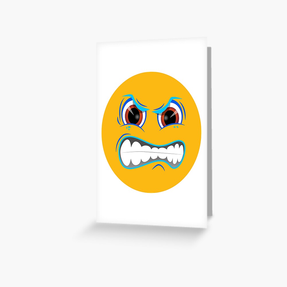 Angry Face Smiley Emoticon Emoji Mad Design 006 Greeting Card For Sale By Brobocopprime