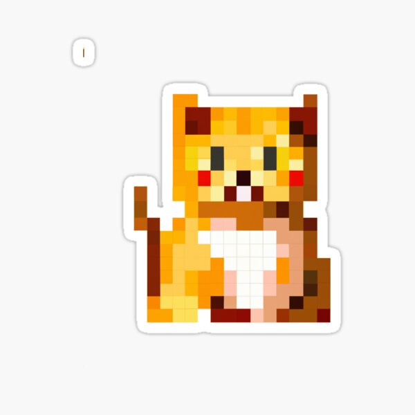 "Cute cat pixel art" Sticker for Sale by omnegter | Redbubble