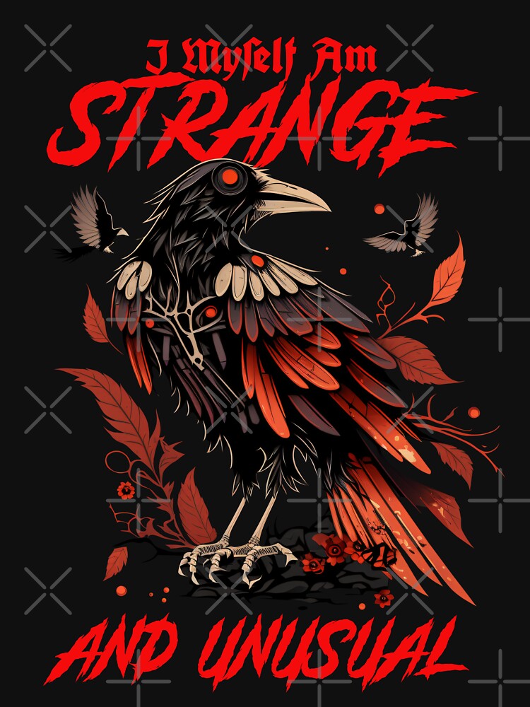 "Edgar Allan Poe - Crow Shirt - I myself am strange and unusual" T ...