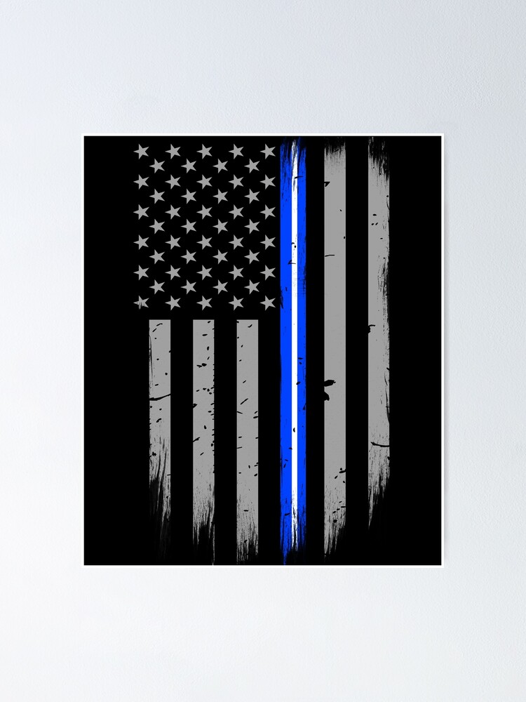 "Thin Blue White Line EMT Flag" Poster for Sale by bluelinegear | Redbubble