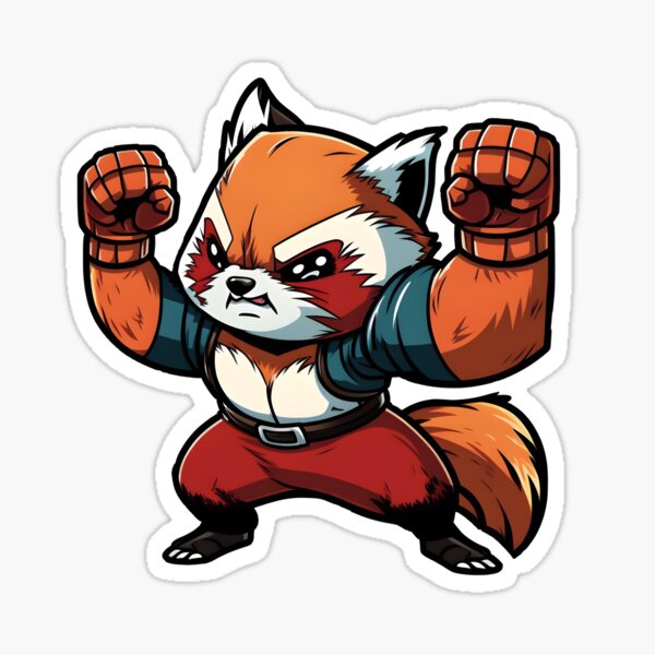 "Buff Red Panda" Sticker for Sale by shashtopia | Redbubble